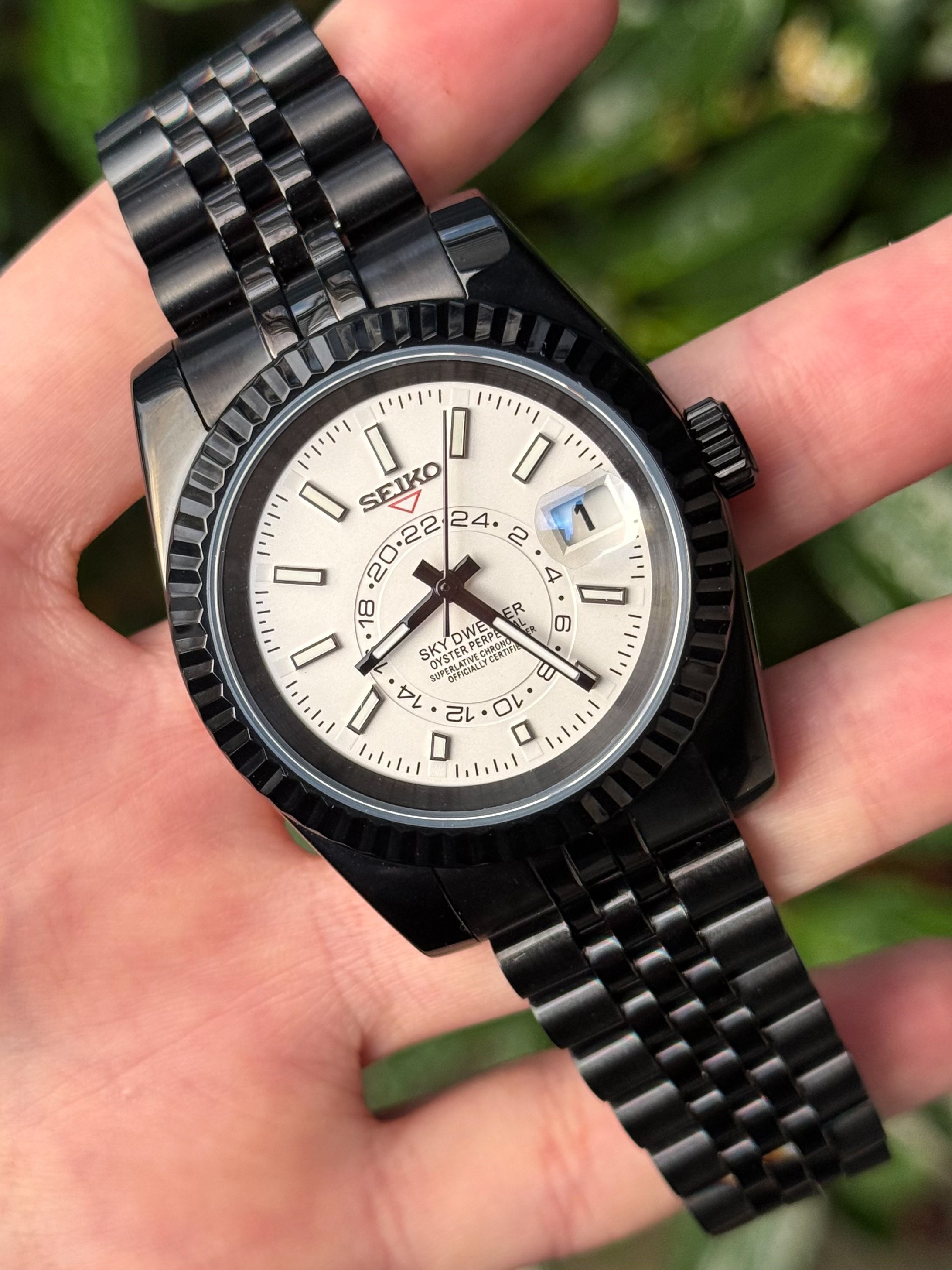 Seiko Stealth "White Dial" Sky Dweller Mod – Custom Seiko Watch, Hand ...